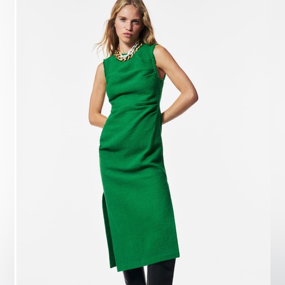Zara | Dresses | Zara Long Textured Weave Dress | Poshmark